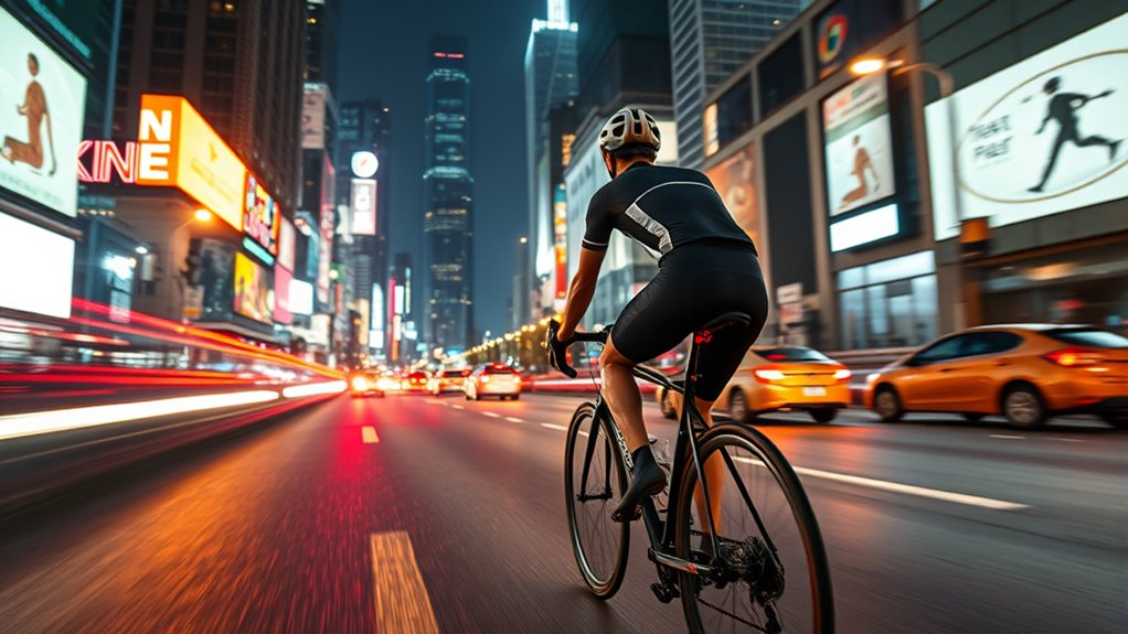 Night Riding in the City - Flat Iron Bike